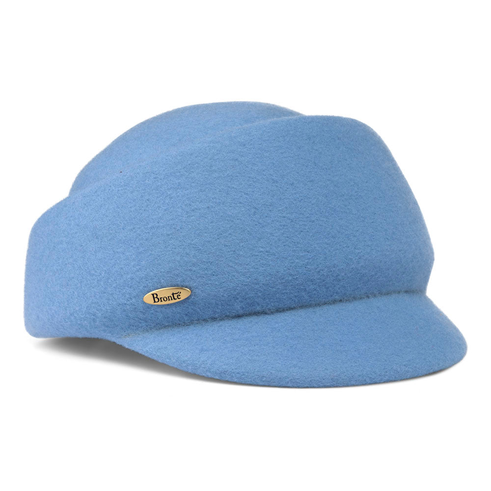 Fay-lavender blue winter peaked cap, wool felt – Bronteshop