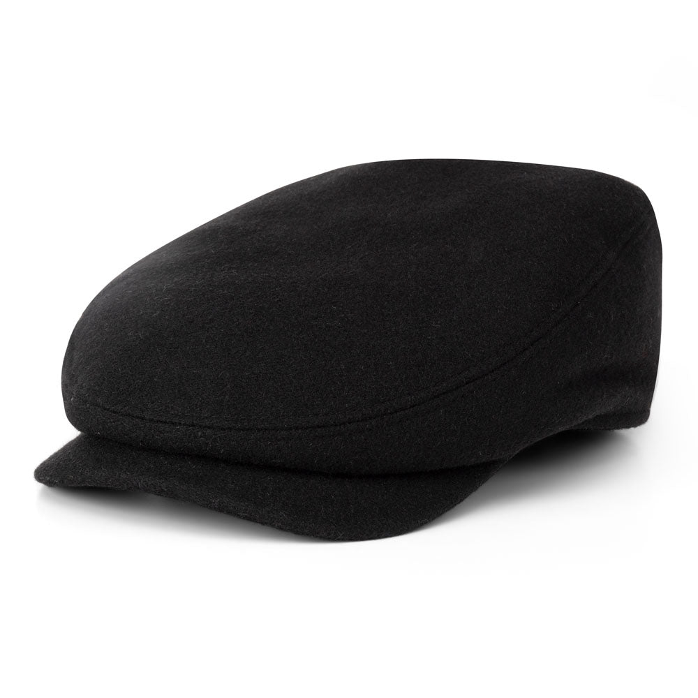 Tommy-warm peaked Flat cap-wool & cashmere in black – Bronteshop