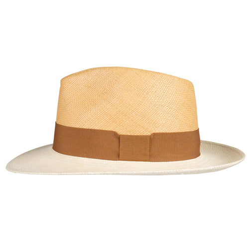 Bert-Panama straw-fedora-hat-camel crown-natural brim – Bronteshop