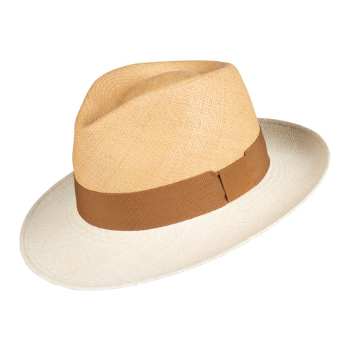 Bert-Panama straw-fedora-hat-camel crown-natural brim – Bronteshop