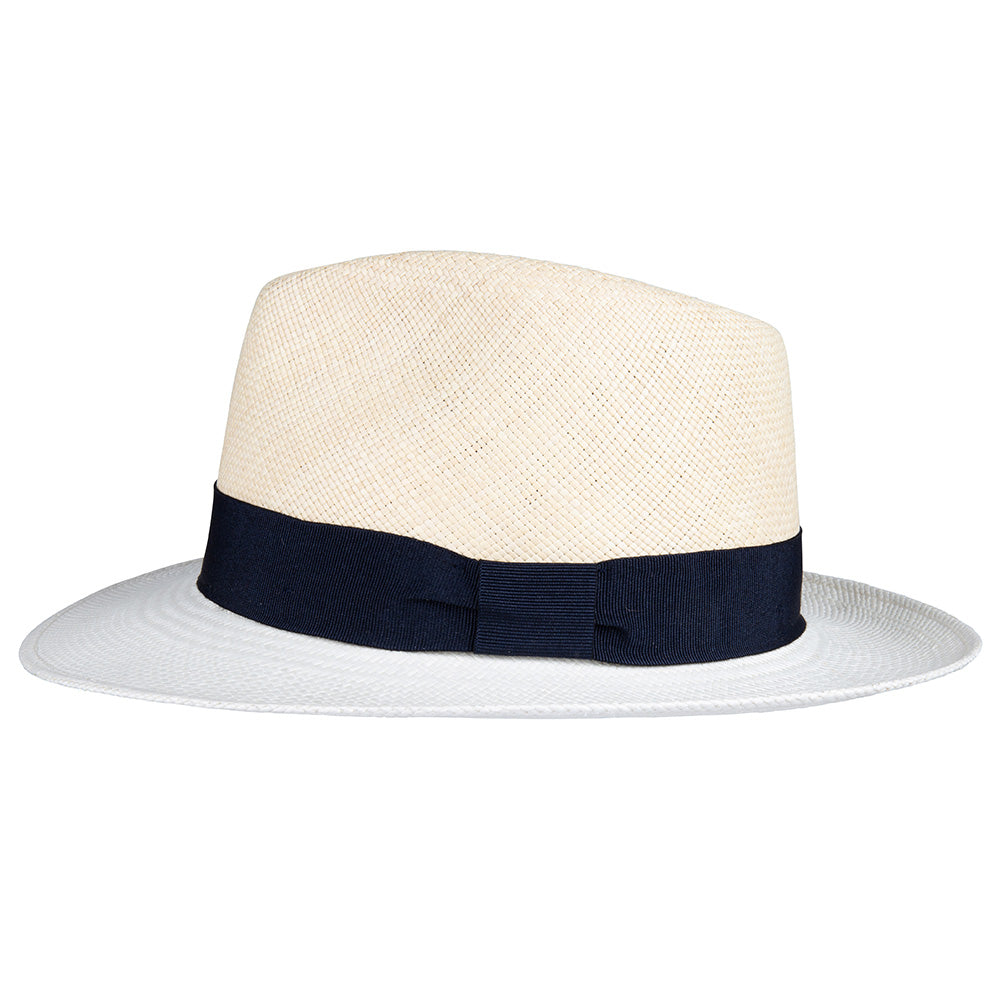 Bert -genuine Panama straw sun fedora hat two tone – Bronteshop