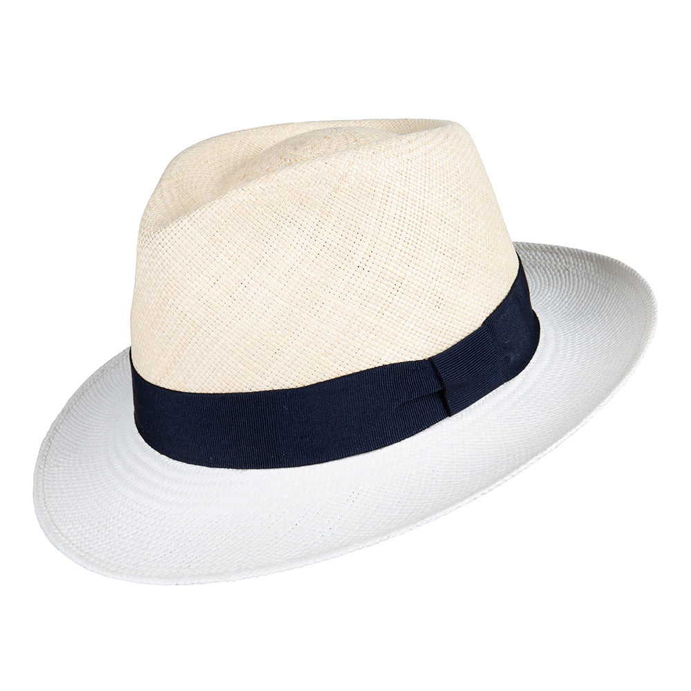 Bert -genuine Panama straw sun fedora hat two tone – Bronteshop