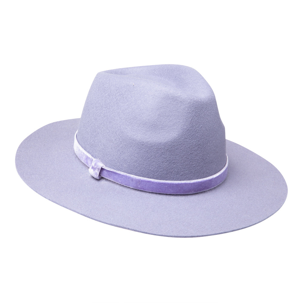 Amin-wool felt Fedora hat in lilac, straight brim – Bronteshop